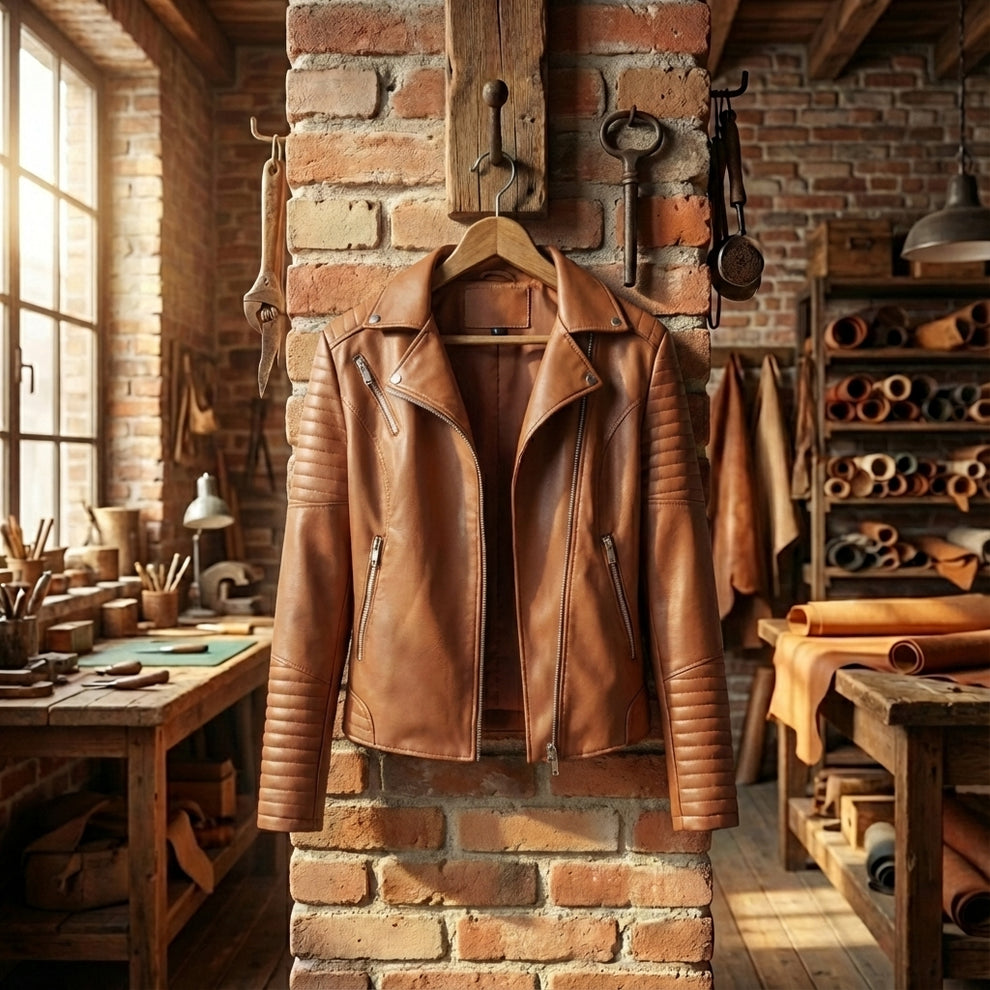 Monica® | Veste en Cuir Véritable – Maronelli